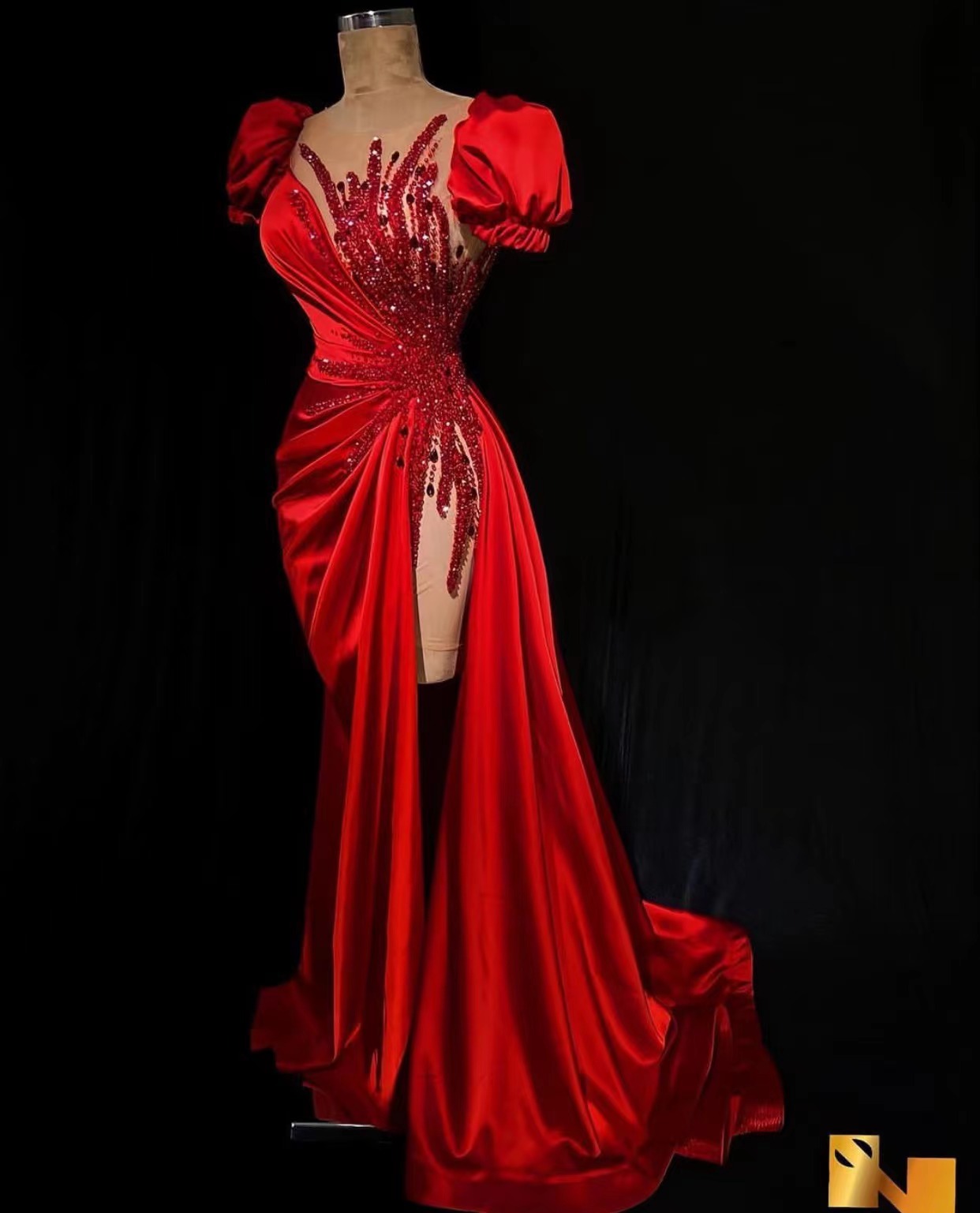 Red Evening Dresses, Vestidos De Fiesta, Beaded Evening Dresses, Modest ...