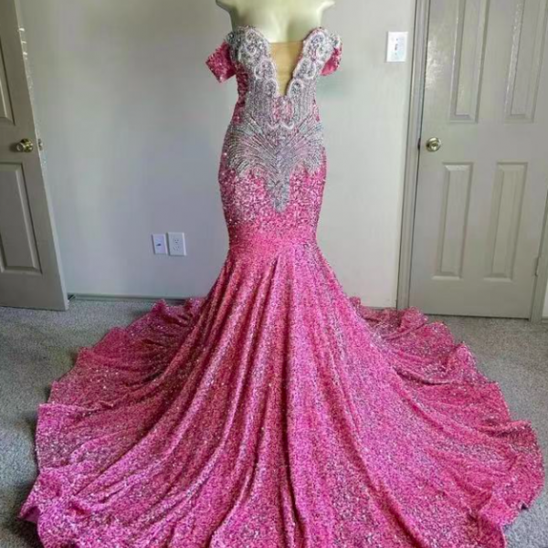 Red Prom Dresses, Crystals Prom Dresses, Elegant Second Reception ...