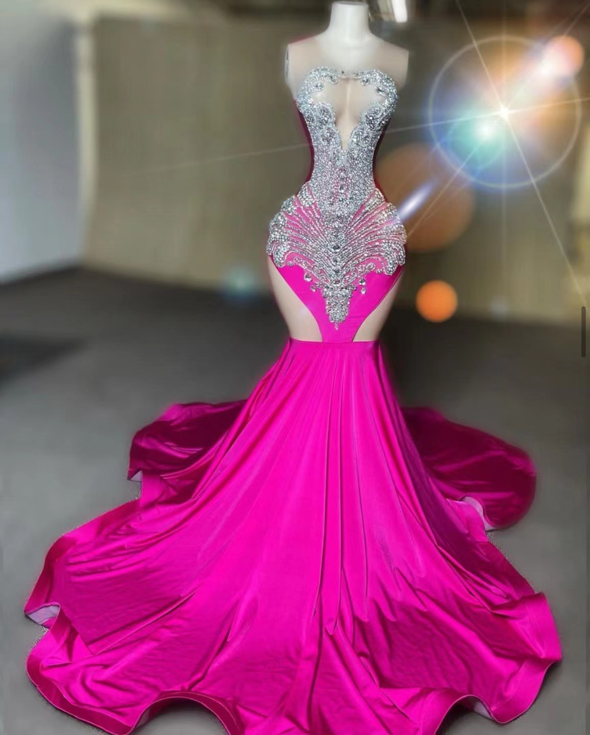 Pink Prom Dresses, Rhinestones Prom Dresses, Luxury Diamonds Birthday ...